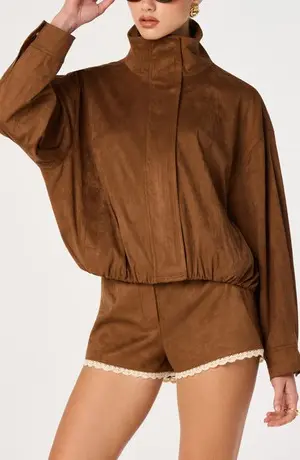 Astr The Label Cooper Faux Suede Jacket