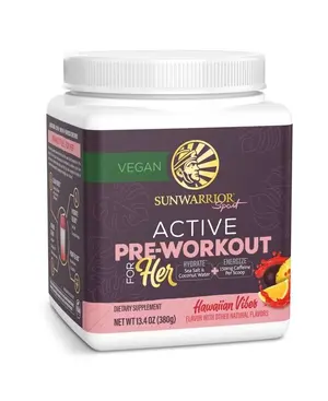 SUNWARRIOR Active Pre Workout For Her Powder Hawaiian Vibes Flavor 360 G 30 Servings - No Color