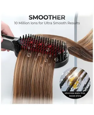 TYMO BEAUTY Ionic Plus Hair Straightening Brush - Black