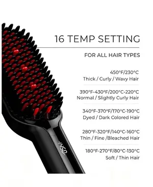 TYMO BEAUTY Ionic Plus Hair Straightening Brush - Black