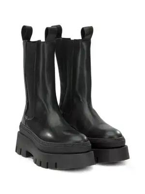SUMMERY COPENHAGEN Chunky-sole Leather Boots - Black