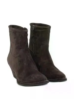 DEL CARLO Suede Pointed-toe Boots - Brown