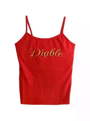 WILLY CHAVARRIA Diablo Cholita Logo-print Camisole Top - Red