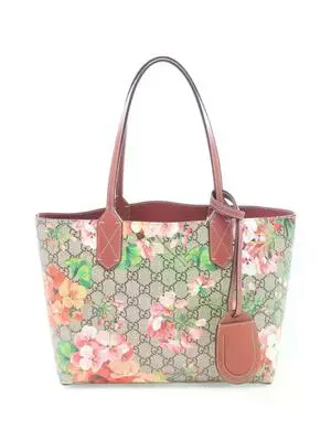 Gucci 2010s Gg Blooms Reversible Tote Bag - Brown