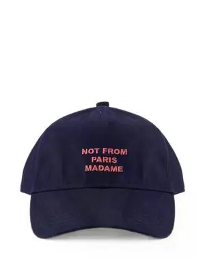 Drole De Monsieur Slogan Embroidered Baseball Cap - Blue