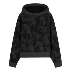 Palm Angels Palms Curved Logo Hoodie 'gray - Gray/black