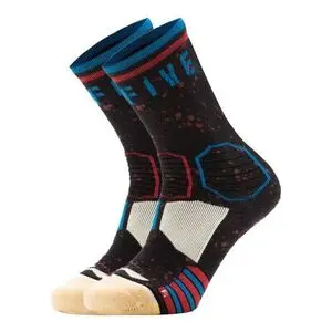 LI-NING Badfive Mid Cut Basketball Socks 'black Blue Red - Black/blue/red