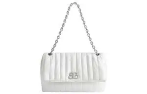 Balenciaga Monaco Medium Chain Bag Quilted - Off White