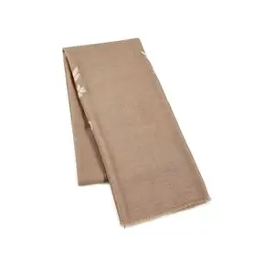 HERITAGEMODA Neutrals / Gi Certified Beige Hand Embroidered Pashmina Cashmere Scarf - Brown
