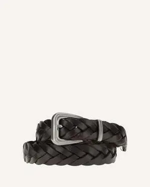 Brunello Cucinelli Woven Leather Belt Feale - Brown