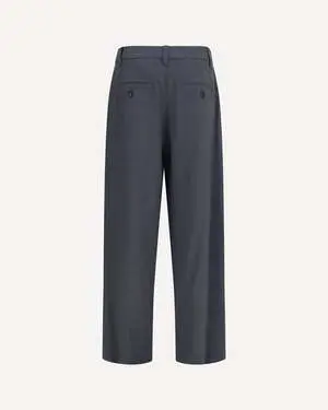 Brunello Cucinelli Tropical Wool Tailored Pants With Monili Detail