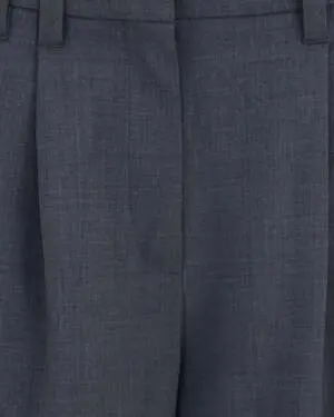 Brunello Cucinelli Tropical Wool Tailored Pants With Monili Detail