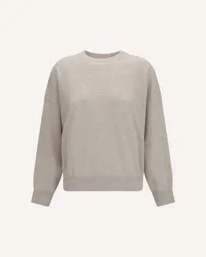 Brunello Cucinelli Cahmere Weater With Monili Chain Beige