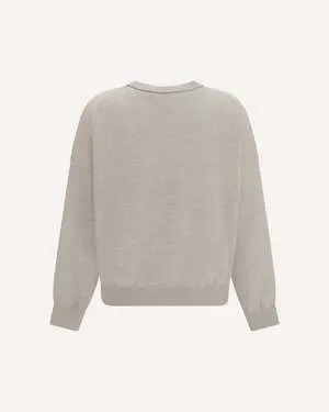 Brunello Cucinelli Cahmere Weater With Monili Chain - Beige