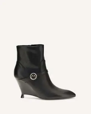Pinko Gwen Leather Ankle Boots