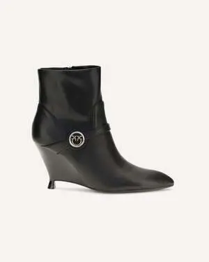 Pinko Gwen Leather Ankle Boots