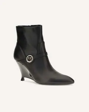 Pinko Gwen Leather Ankle Boots
