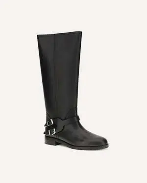Pinko Leather Boots With Buckle
