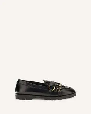 Pinko Nora Leather Loafers - Black