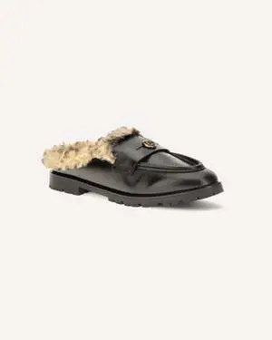 Pinko Nora Padded Leather Sabots