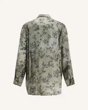 R13 V-neck Ruffle Shirt