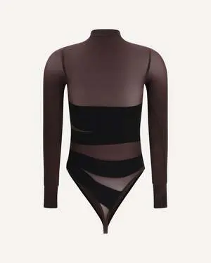 Wolford Infinite Wrap String Bodysuit Feale - Brown