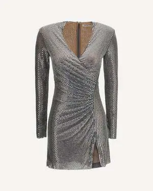 SELF-PORTRAIT Jewel-detail Wrap Dress