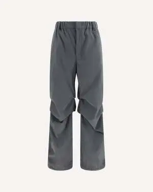Herno Ruched Corduroy Pants Ale - Grey