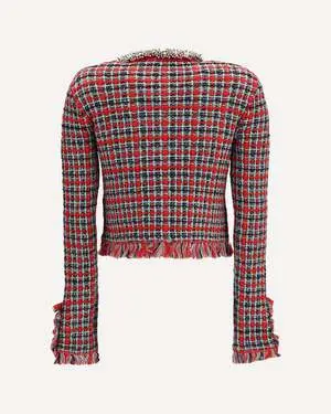 SELF-PORTRAIT Cotton And Wool Blend Bouclé Jacket
