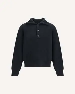AMI Paris High-neck Buttoned Weater