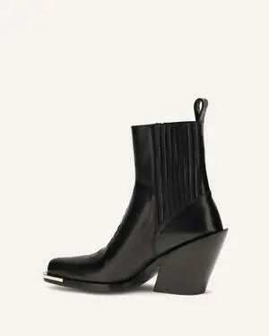 Rabanne Leather Cowboy Ankle Boots