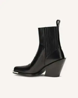 Rabanne Leather Cowboy Ankle Boots
