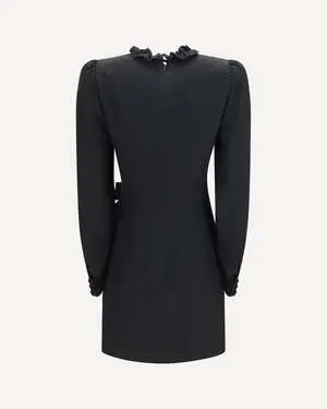 Alessandra Rich Silk Jacquard Mini Dress With Ruffles