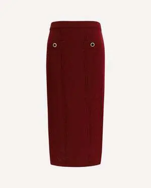 Alessandra Rich Merino Wool Midi Skirt