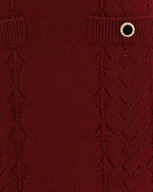 Alessandra Rich Merino Wool Midi Skirt