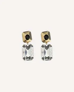 Alessandra Rich Clip-on Earrings With Crystal Drop