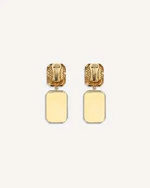 Alessandra Rich Clip-on Earrings With Crystal Drop