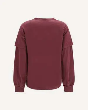 GANNI Future Heavy Jerey Long-leeve T-hirt - Bordeaux