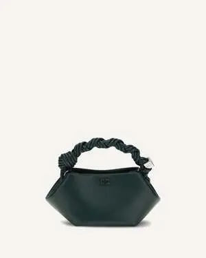 GANNI Mini Bou Leather Handbag Green