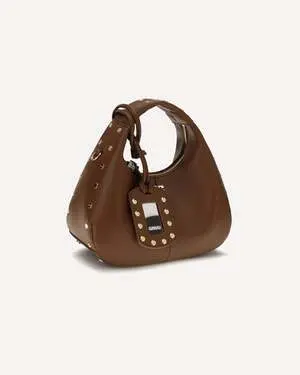 GANNI Mini Studded Hobo Handbag