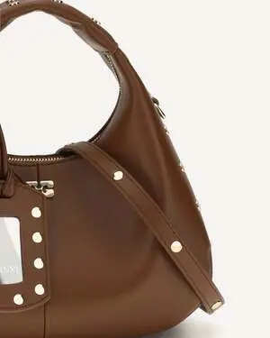GANNI Mini Studded Hobo Handbag