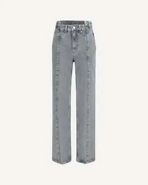 GANNI Rigid Denim Cuffed Jeans