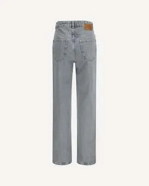 GANNI Rigid Denim Cuffed Jeans