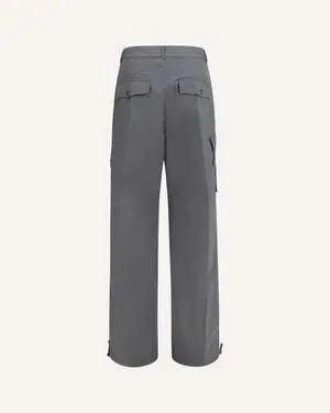 GANNI Stretch Cotton Cargo Pants - Grey