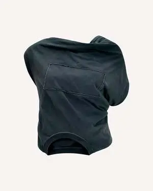 MAISON MARGIELA Aymmetric Draped Jerey Top - Grey