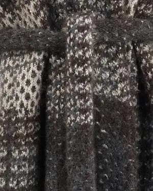 Brunello Cucinelli Macrocheck Mohair Bend Coat With Bet Femae