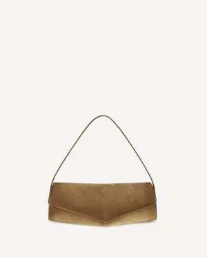JIL SANDER Kante Suede Shoulder Bag - Brown