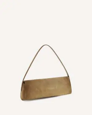 JIL SANDER Kante Suede Shoulder Bag - Brown