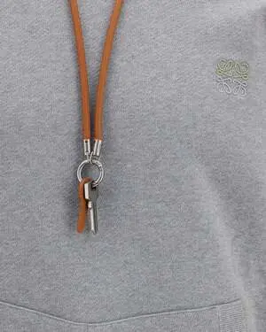 Loewe Hooded Sweatshirt With Drawstring And Keyring Ale - Grey