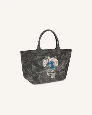 GANNI Medium Trapeze Flower-print Shopping Bag